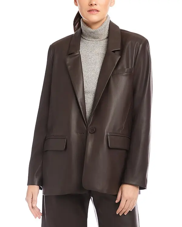 Fifteen Twenty Regan Faux Leather Blazer