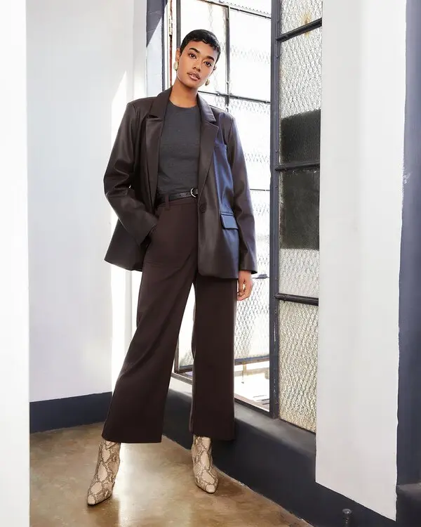 Fifteen Twenty Regan Faux Leather Blazer