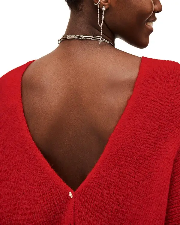 Ba&sh Isaac Mohair Alpaca Blend Pullover Sweater - Red