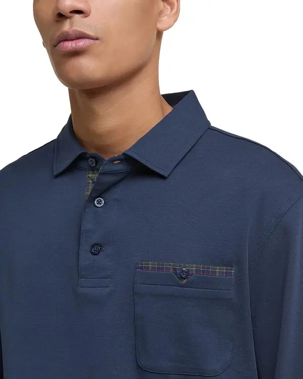 Barbour Long Sleeve Cornpatch Polo Shirt - Navy
