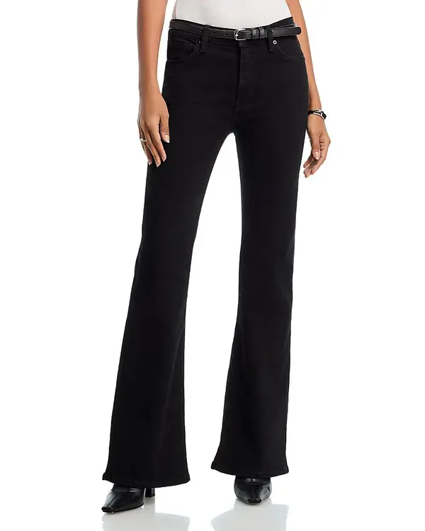 FRAME The Icon High Rise Flare Leg Jeans - Black