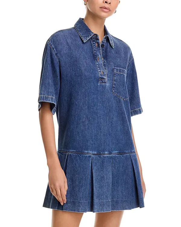 Frame The Tennis Denim Mini Dress In Potion - 58% Off
