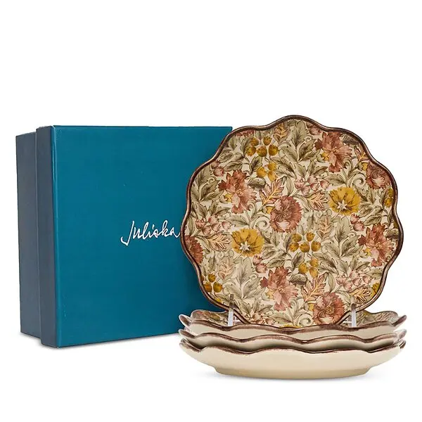 JULISKA Willa Cocktail Plates, Set Of 4 - Amber