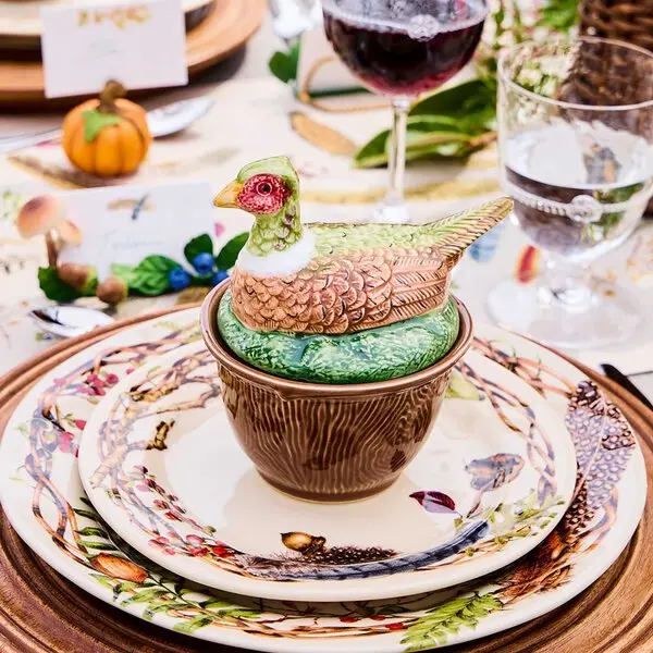 JULISKA Forest Walk Pheasant Bowl With Lid