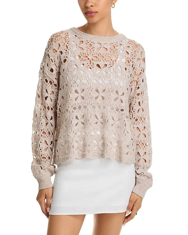Bella Dahl Crochet Crewneck Sweater