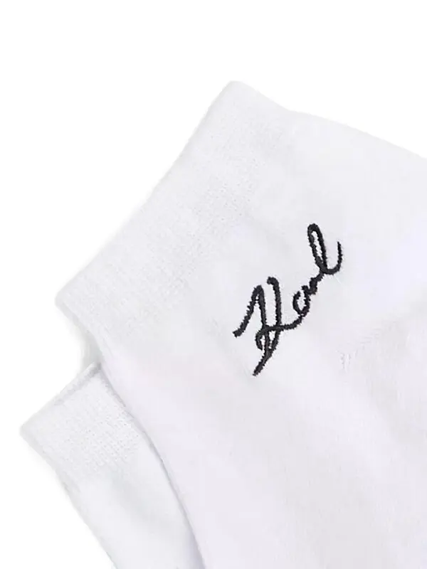 Karl Lagerfeld Embroidered Logo Ankle Socks - Black