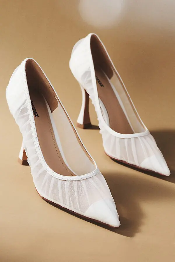 Lola Cruz Pleated Tulle Pumps