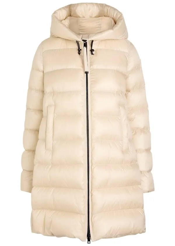 Moncler Suyenne Hooded Quilted Shell Parka - Beige
