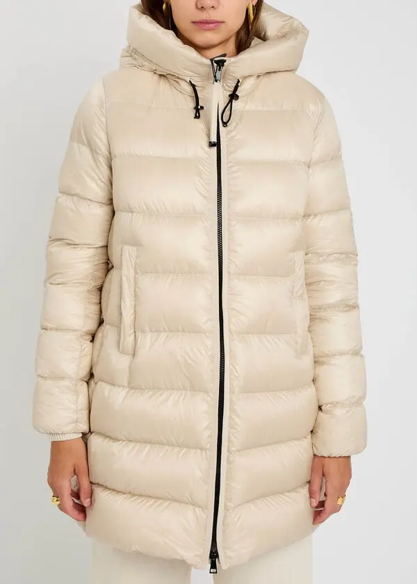 Moncler Suyenne Hooded Quilted Shell Parka - Beige