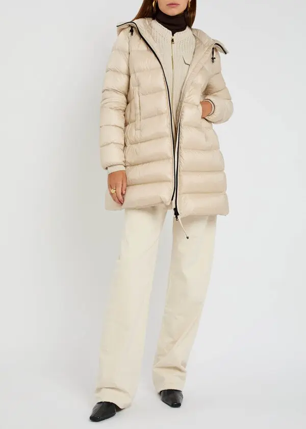 Moncler Suyenne Hooded Quilted Shell Parka - Beige