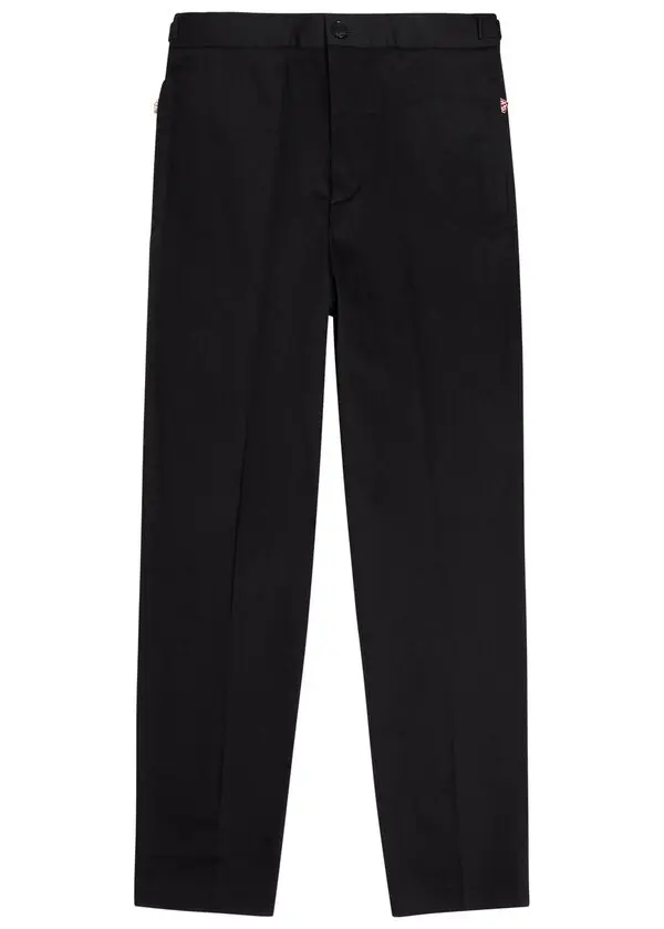 Casablanca Tapered-leg Stretch-cotton Chinos - Black