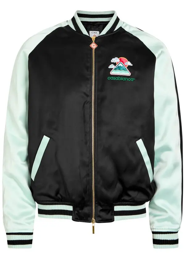 Casablanca Quilted Color-block Track Jacket - Black