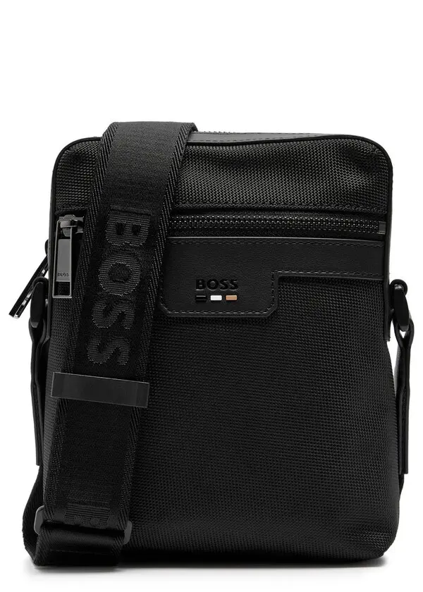 Hugo Boss Logo Woven Cross-body Bag - Black