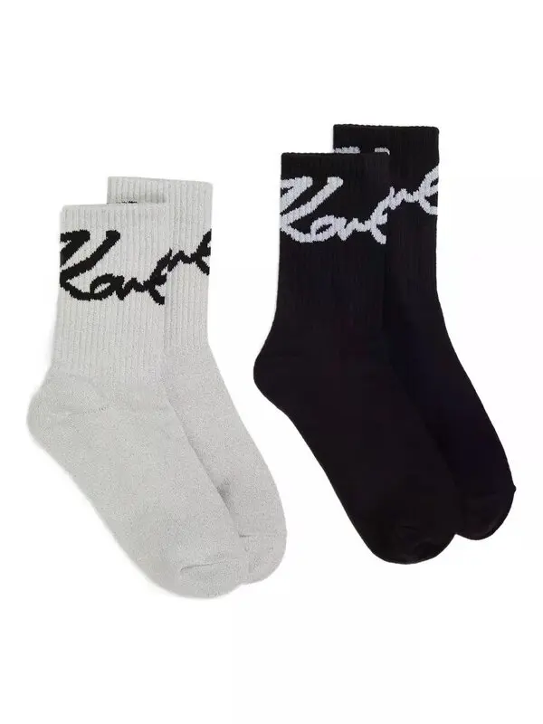 Karl Lagerfeld Logo-jacquard Socks - Neutrals
