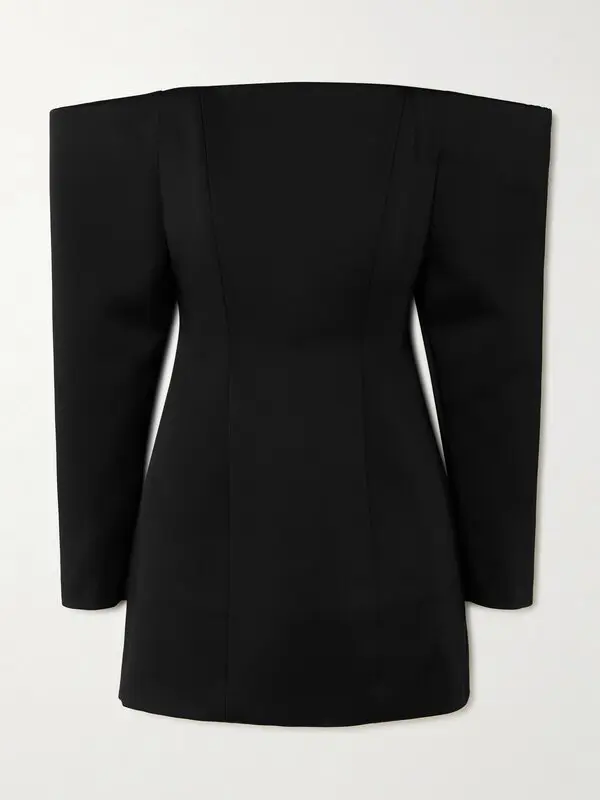 Stella McCartney Off-the-shoulder Stretch-satin Mini Dress - Black