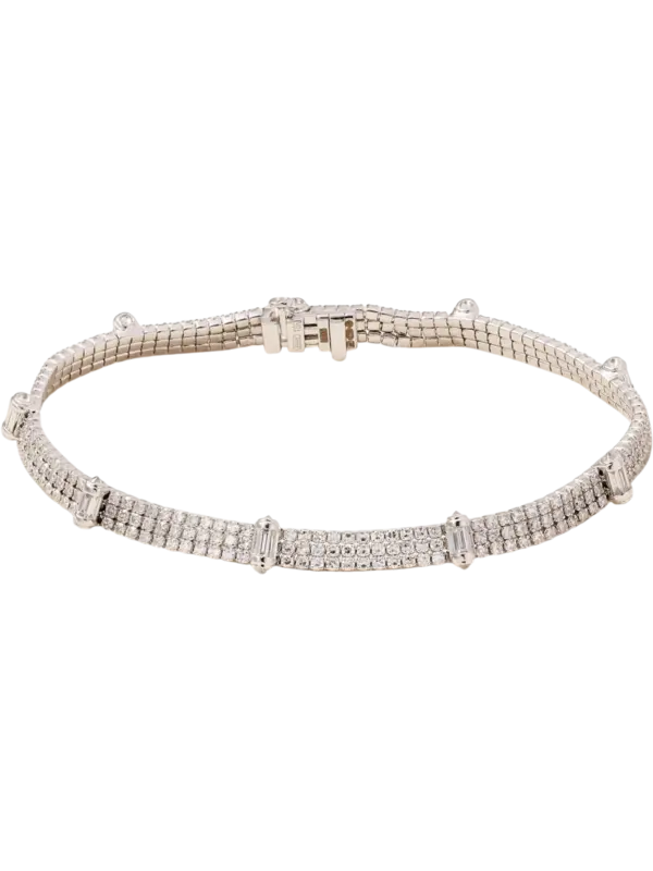 Shay Triple Thread Ripple Diamond Bracelet - Gold