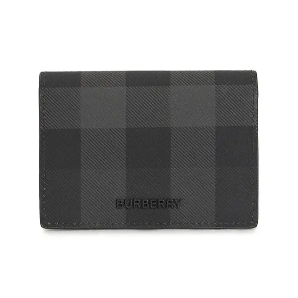 Burberry Check Card Holder - Charcoal