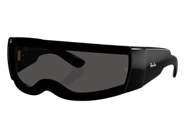 Ray-ban X A$ap Ultra Wrap Sunglasses - Polished Black Green Mirror Silver (rb4942 601/87 0/141)