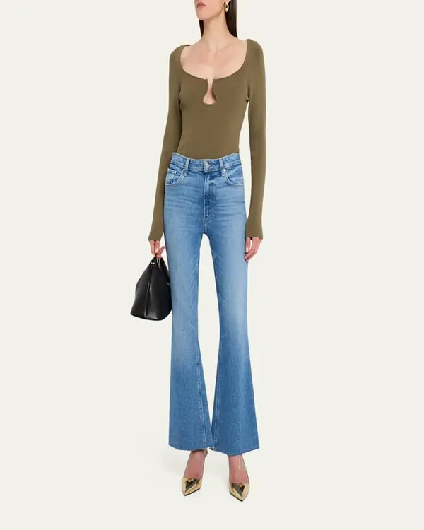 Ramy Brook Lylia Ribbed U-ring Top - Olive Green