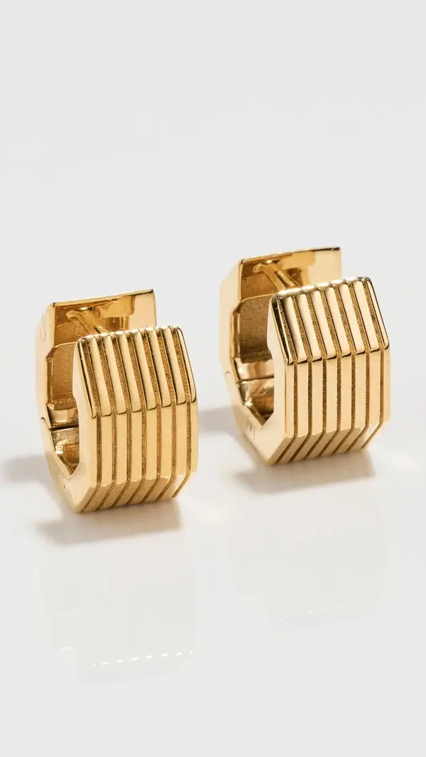 IVI LOS ANGELES Wide Octagon Huggie Hoop Earrings