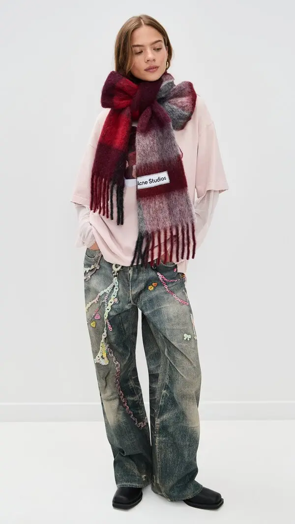 Acne Studios Vally Solid Scarf - Red/black