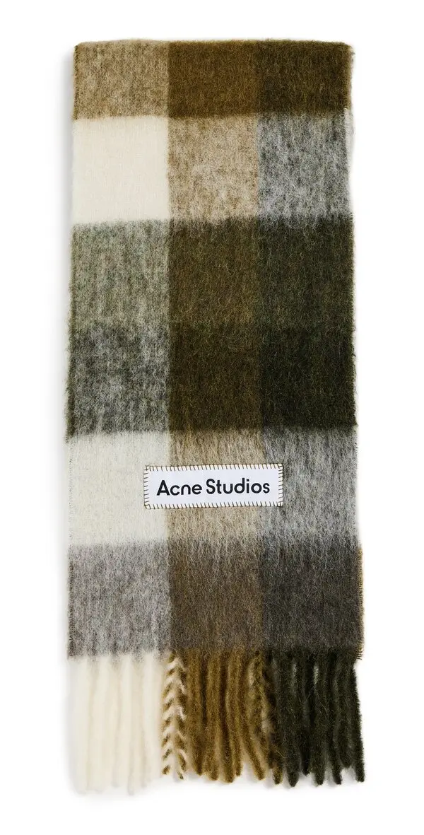 Acne Studios Vally Solid Scarf - Taupe/green/black