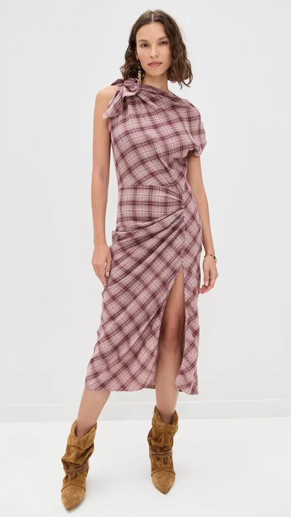 isabel marant ピンクナバホ柄　チュニックドレス Isabel Marant Naerys Midi Dress In Rosewood - 70% Off | Editorialist