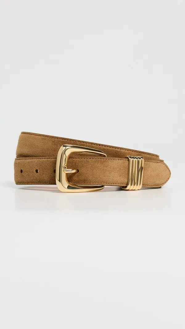 Veronica Beard Suede Harness Belt With Gold-tone Hardware