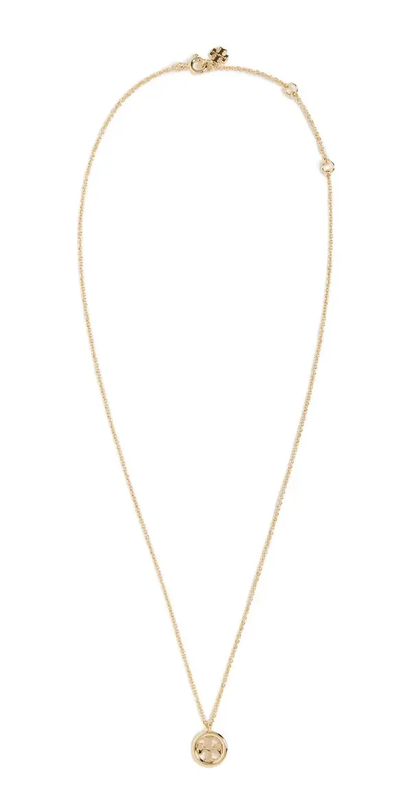 Tory Burch Icon Circle Pendant Necklace - Tory Gold