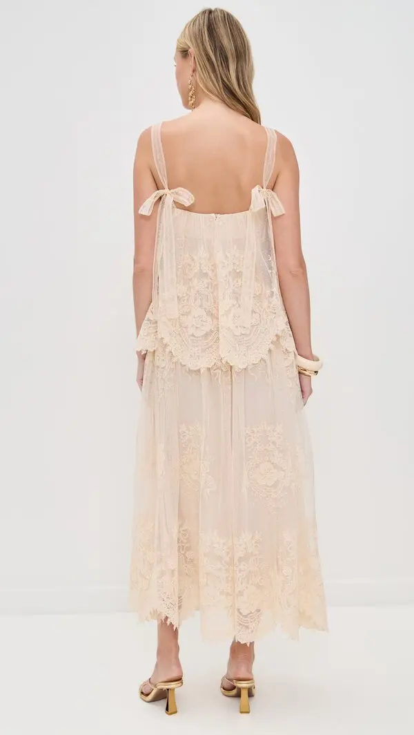 chinese dress ladies Baltic Born Womens Clarisa Lace Midi Dress | Vintage Cream main image 1