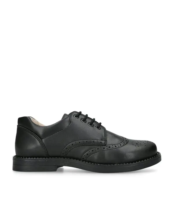 Trotters Leather Brogue School Shoes - Black