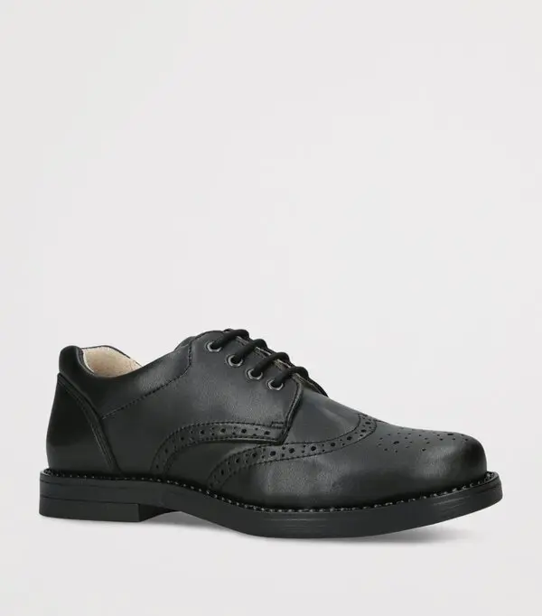 Trotters Leather Brogue School Shoes - Black