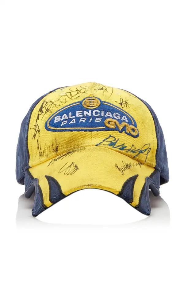 Balenciaga Scribble Cotton-drill Cap - Yellow