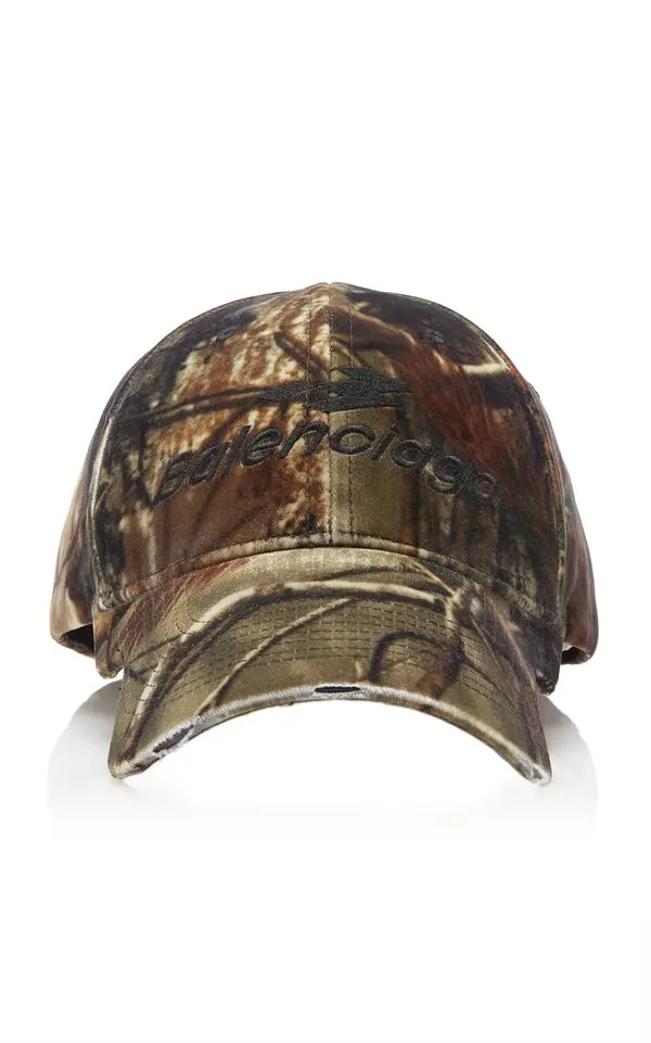 Balenciaga Logo-embroidered Camouflage Cap - Brown