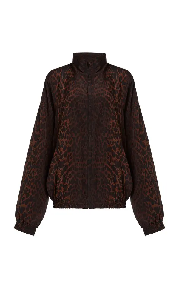 Balenciaga Silk Crepe Tracksuit Blouse - Brown