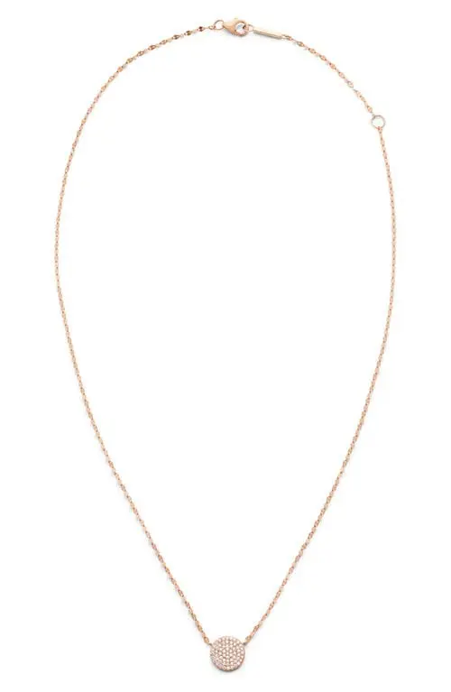 Lana Jewelry 14k Gold Diamond Circle Pendant Necklace - Rose Gold