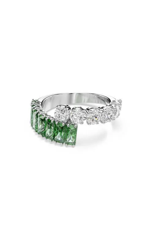 SWAROVSKI Matrix Bypass Ring - Green/silver