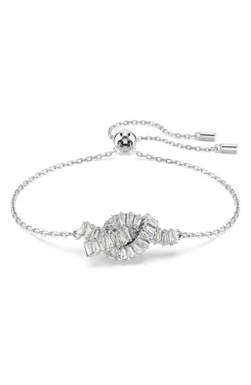 SWAROVSKI Matrix Knot Slider Bracelet - White/silver