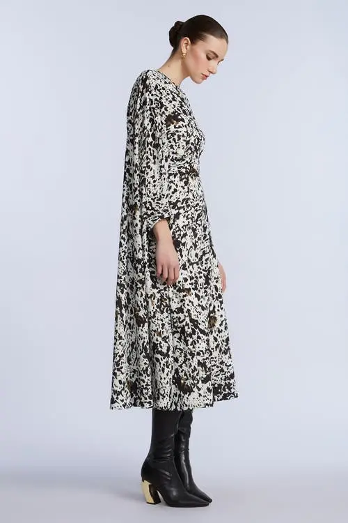 Bcbgmaxazria One-sleeve Printed Midi Dress