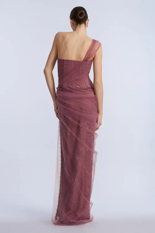 Bcbgmaxazria Tulle And Sequined Embroidered Gown