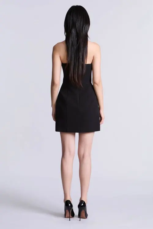 Bcbgmaxazria Draped Tulle Crepe Cocktail Dress