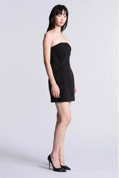 Bcbgmaxazria Draped Tulle Crepe Cocktail Dress