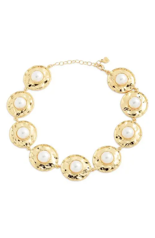 FRASIER STERLING Athens Faux Pearl Necklace - Gold