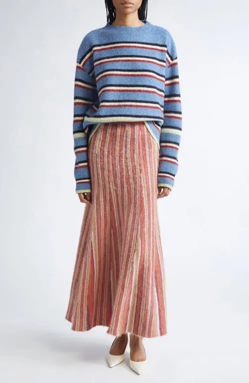 ZANKOV Zander Stripe Mohair & Alpaca Blend Sweater Skirt