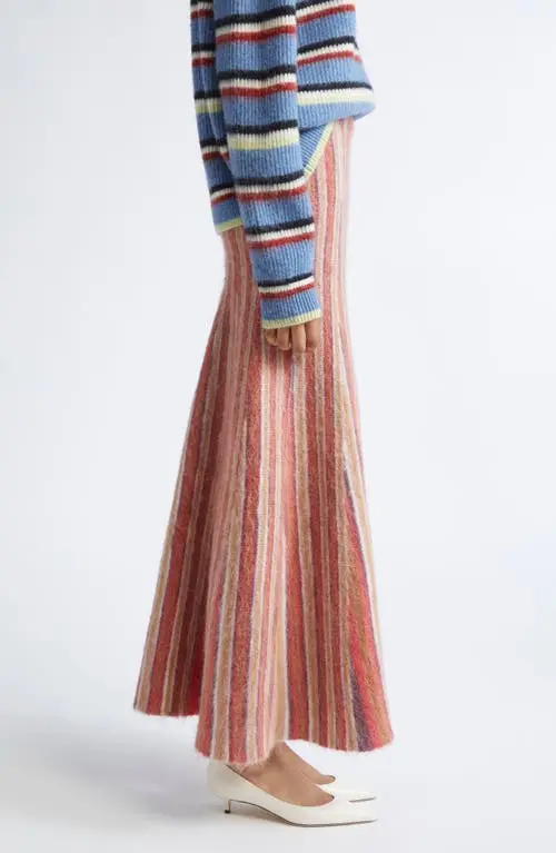 ZANKOV Zander Stripe Mohair & Alpaca Blend Sweater Skirt