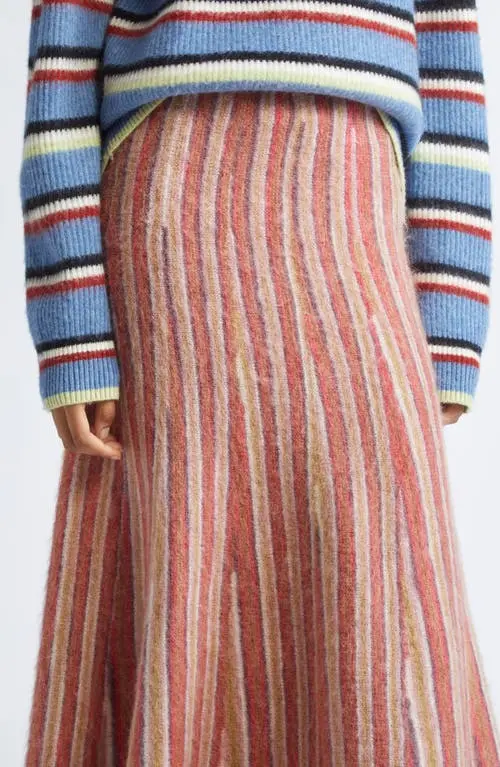 ZANKOV Zander Stripe Mohair & Alpaca Blend Sweater Skirt