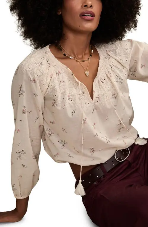 Lucky Brand Embroidered Peasant Top
