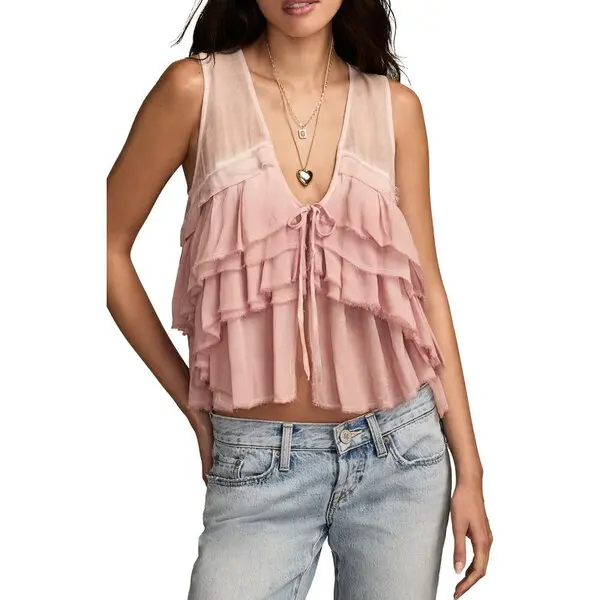 Lucky Brand Flyaway Ruffle Tank Top