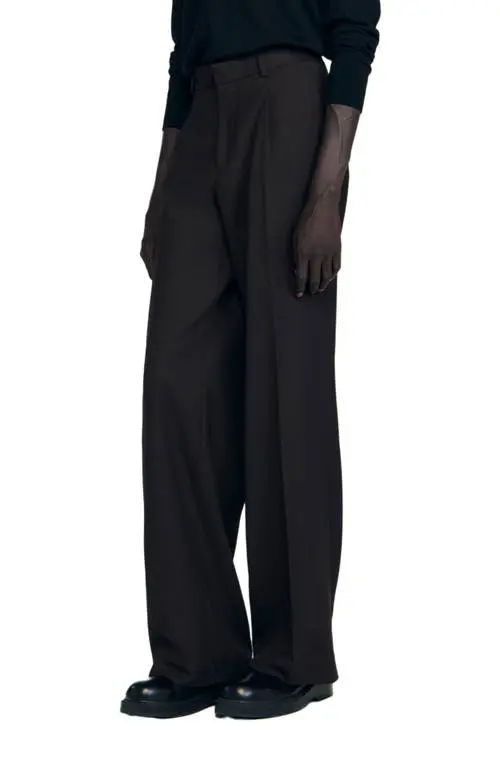 Sandro Classic Fit Wool Suit Trousers