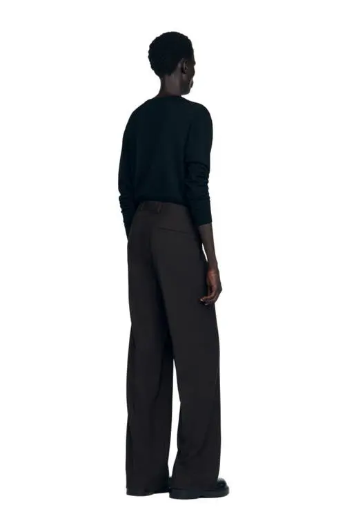 Sandro Classic Fit Wool Suit Trousers